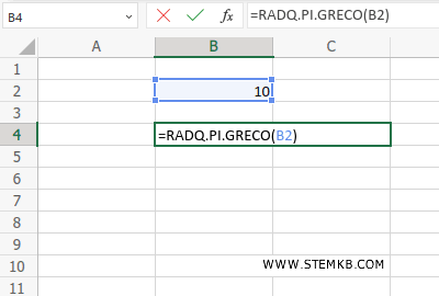 La funzione RADQ.PI.GRECO di Excel | stemkb.it